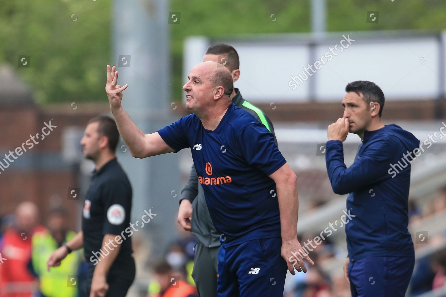 Paul Cook Manager Chesterfield Gestures During Editorial Stock Photo ...