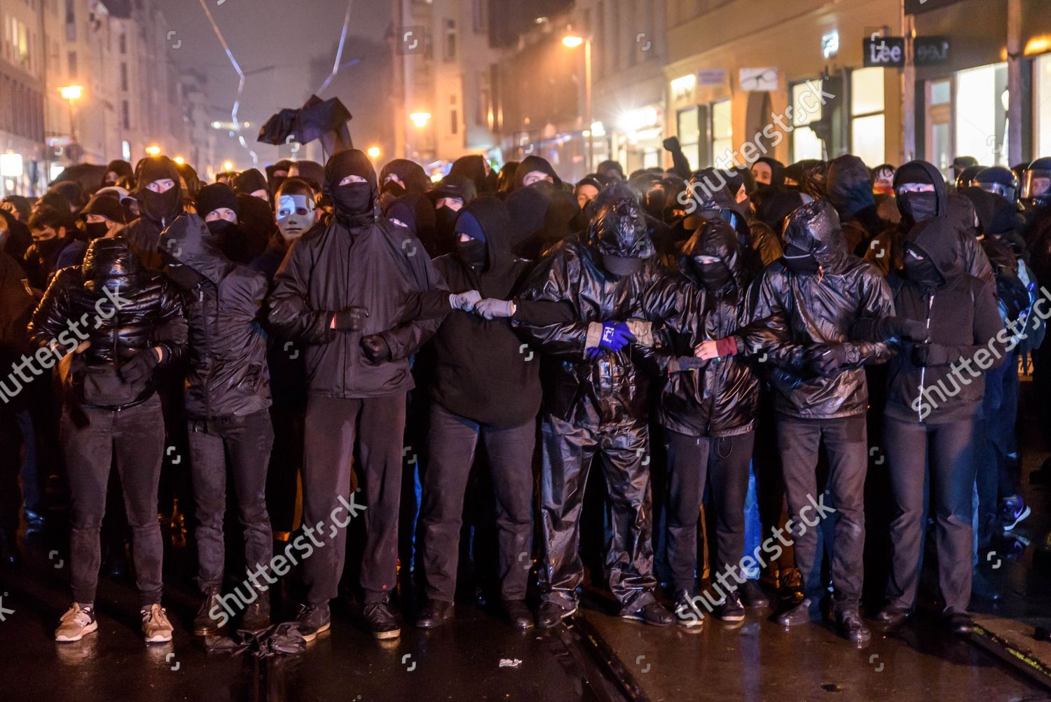 Leftwing Autonomists Demonstrate Berlinmitte Against Eviction Editorial ...