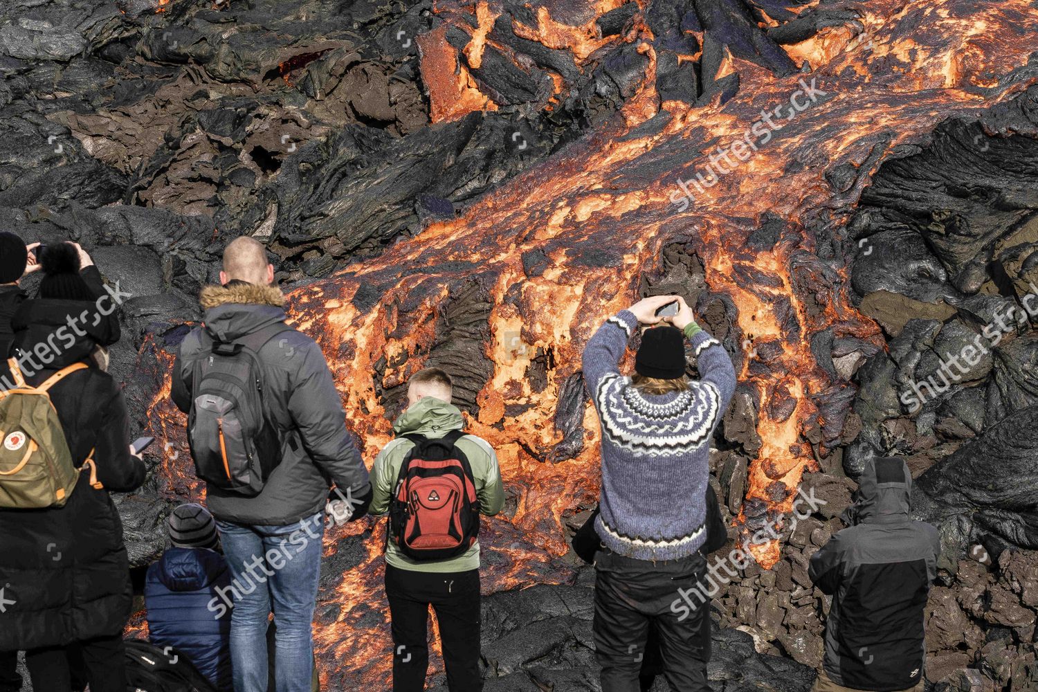 Volcanic Fissure Eruption Mount Fagradalsfjall Near Editorial Stock ...
