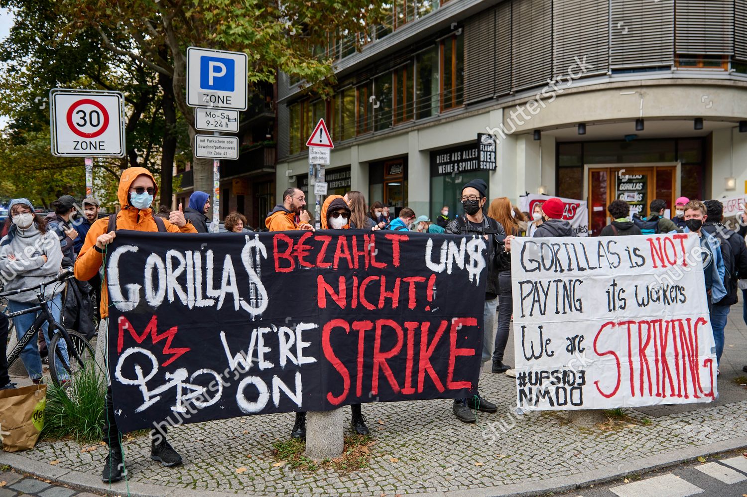 Employees Protesting Front Gorillas Delivery Service Editorial Stock ...