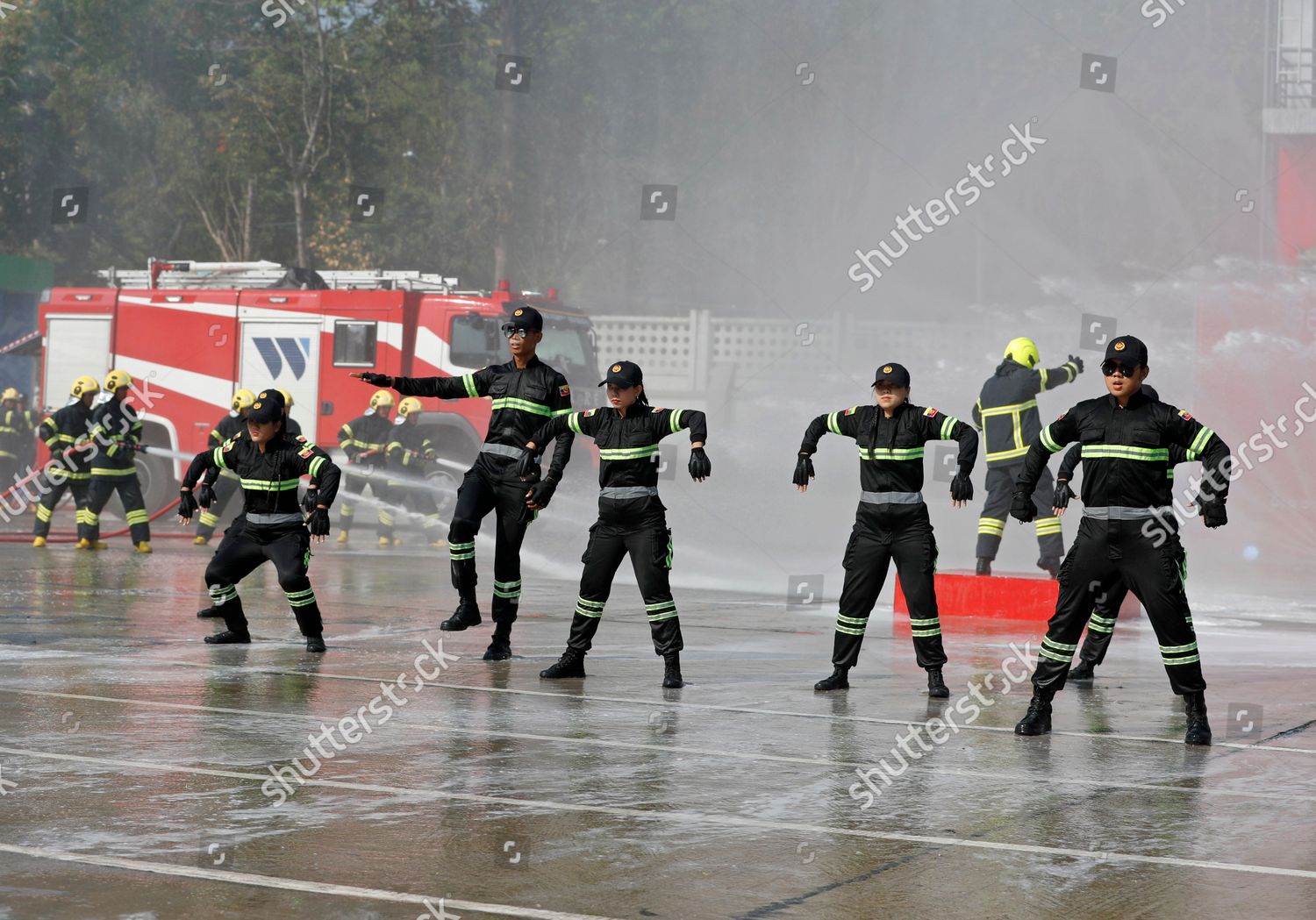 Members Myanmar Fire Service Department Perform Editorial Stock Photo ...