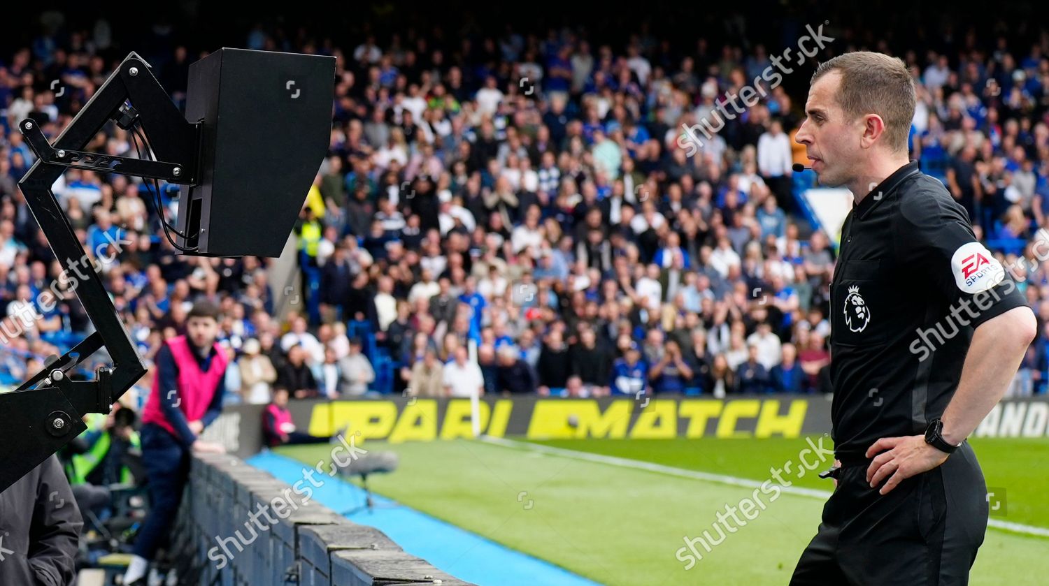 Referee Peter Bankes Checks Var Editorial Stock Photo - Stock Image ...