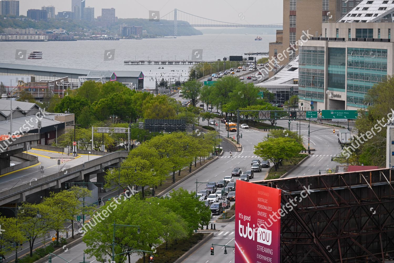 Vehicle Traffic Along West Side Highway Editorial Stock Photo - Stock ...