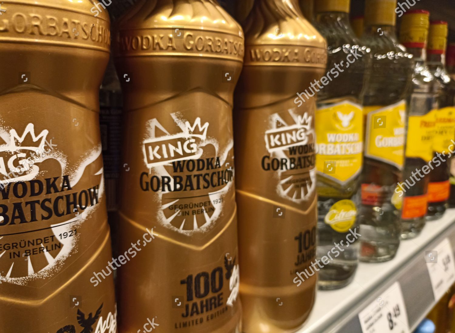 Bottles Gorbatschow Vodka Seen Rewe Supermarket Editorial Stock Photo ...