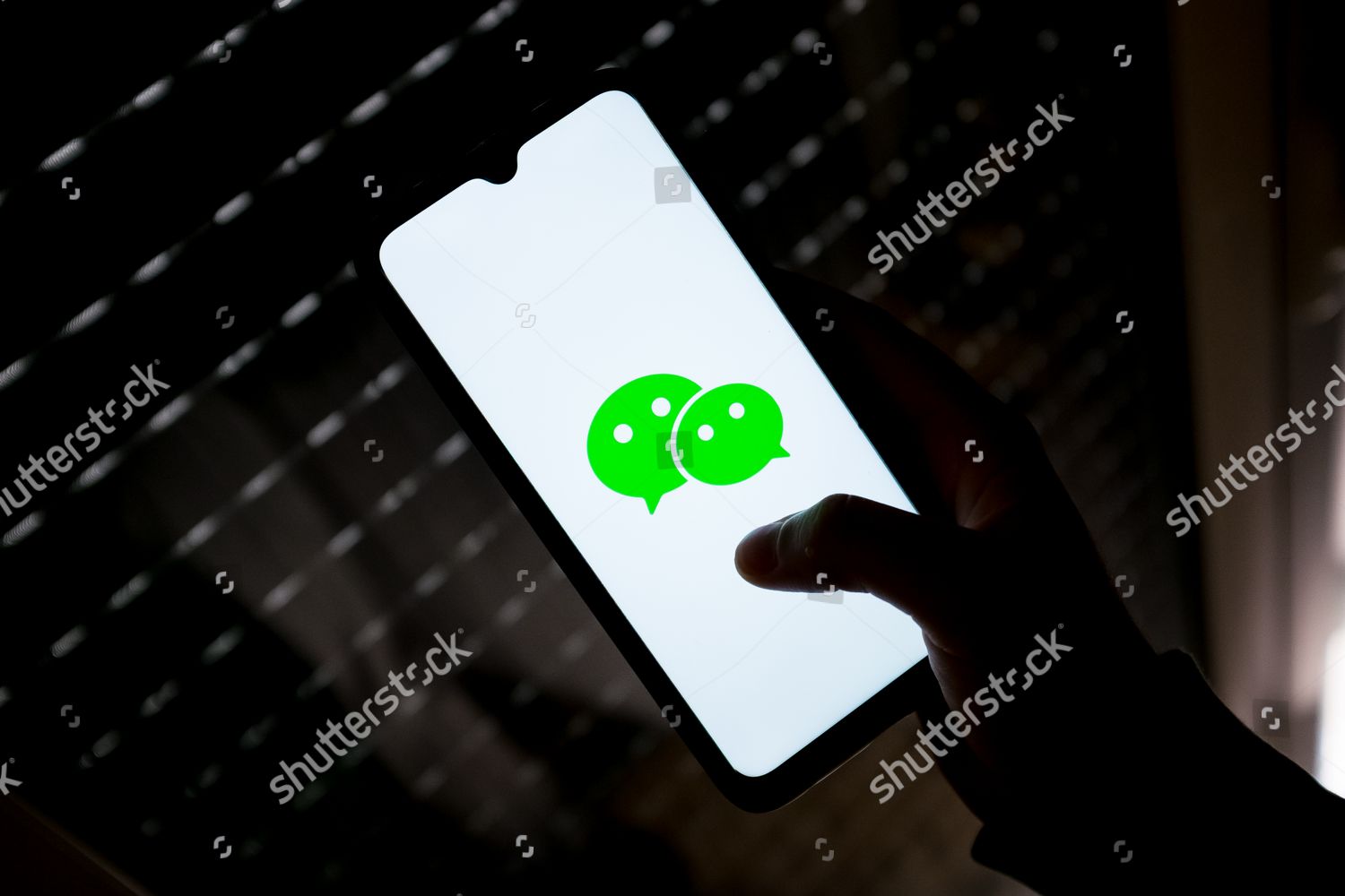 This Photo Illustration Wechat Logo Seen Editorial Stock Photo - Stock ...