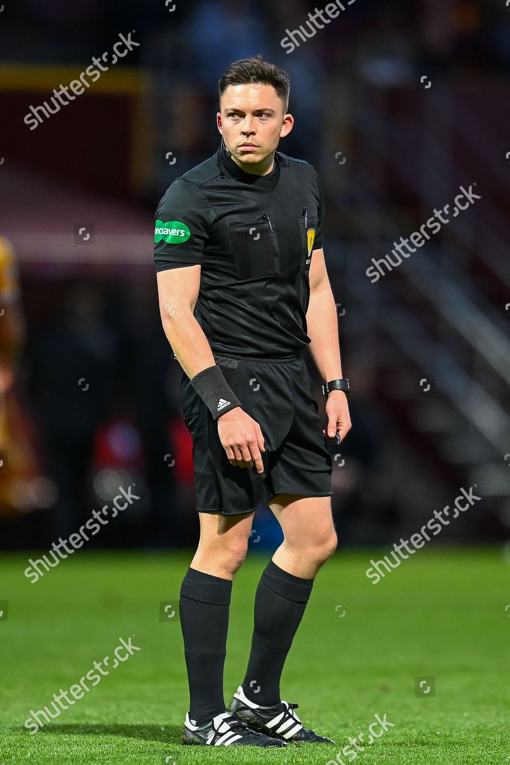 Referee Matthew Macdermid During Cinch Scottish Editorial Stock Photo ...
