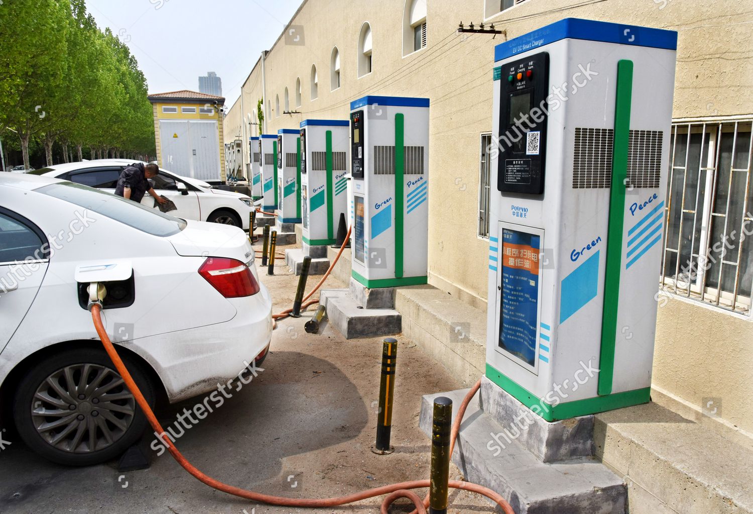 Shared Electric Vehicle Charging Station Seen Editorial Stock Photo ...