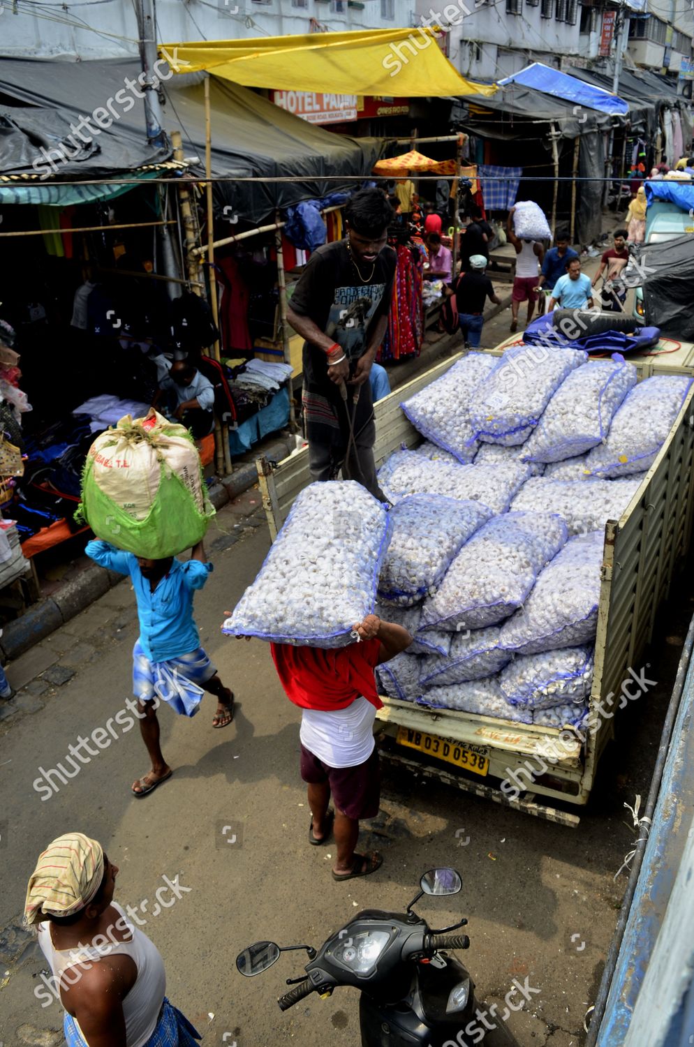 Day Labour Carry Sack Vegetables Wholesale Editorial Stock Photo ...