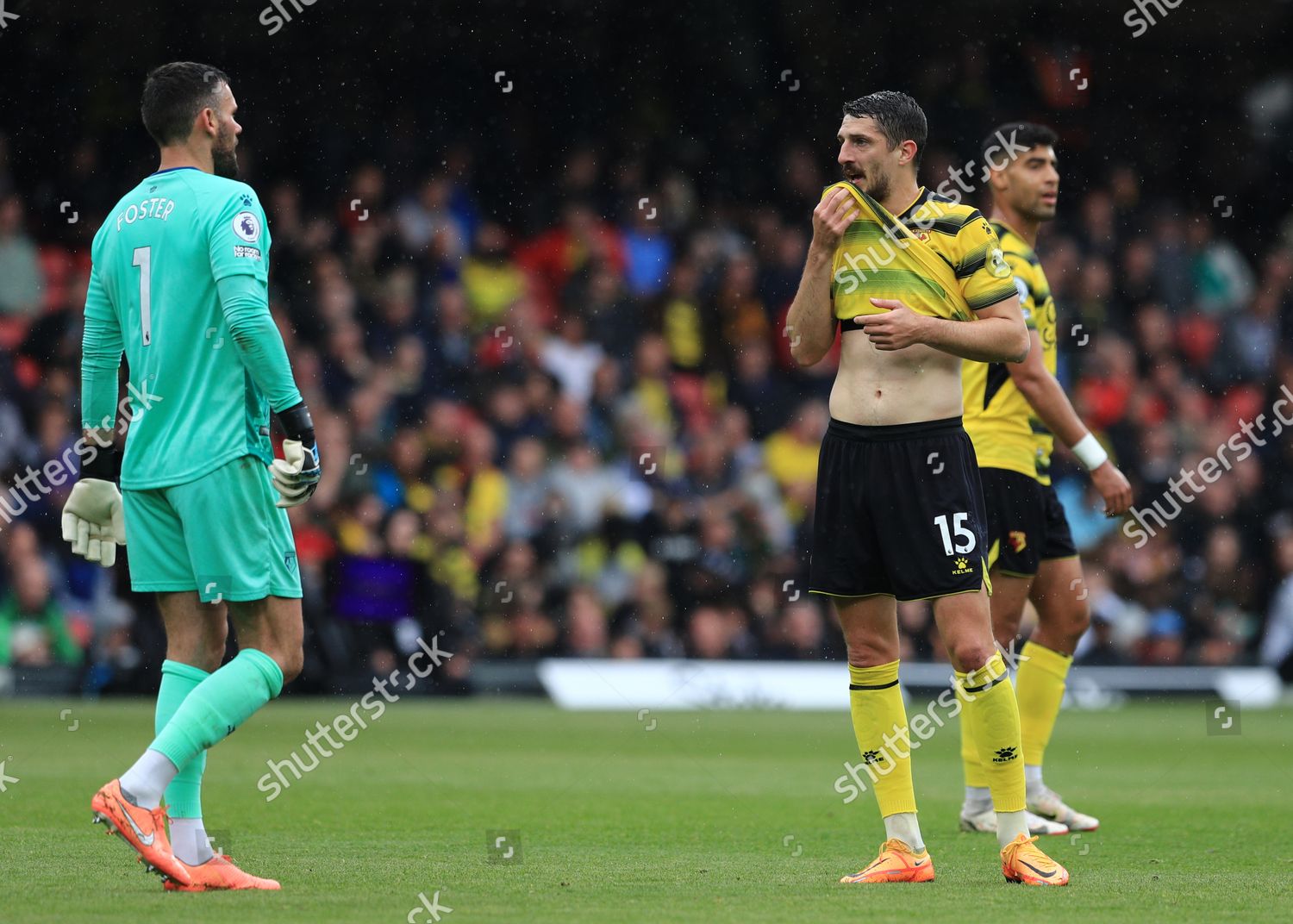 Craig Cathcart Watford Talking Goalkeeper Ben Editorial Stock Photo ...