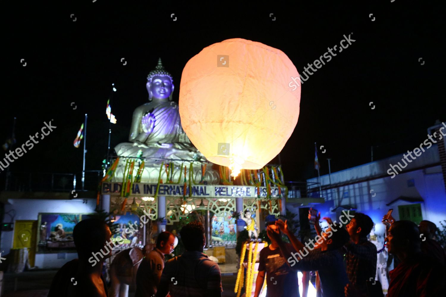 Buddhist Monks Devotees Fly Fanush Hot Editorial Stock Photo - Stock ...