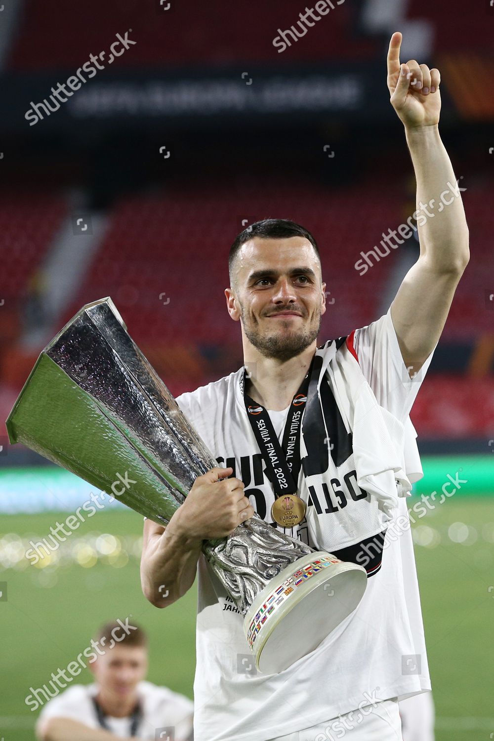 Filip Kostic Eintracht Frankfurt Celebrates Lifting Editorial Stock ...