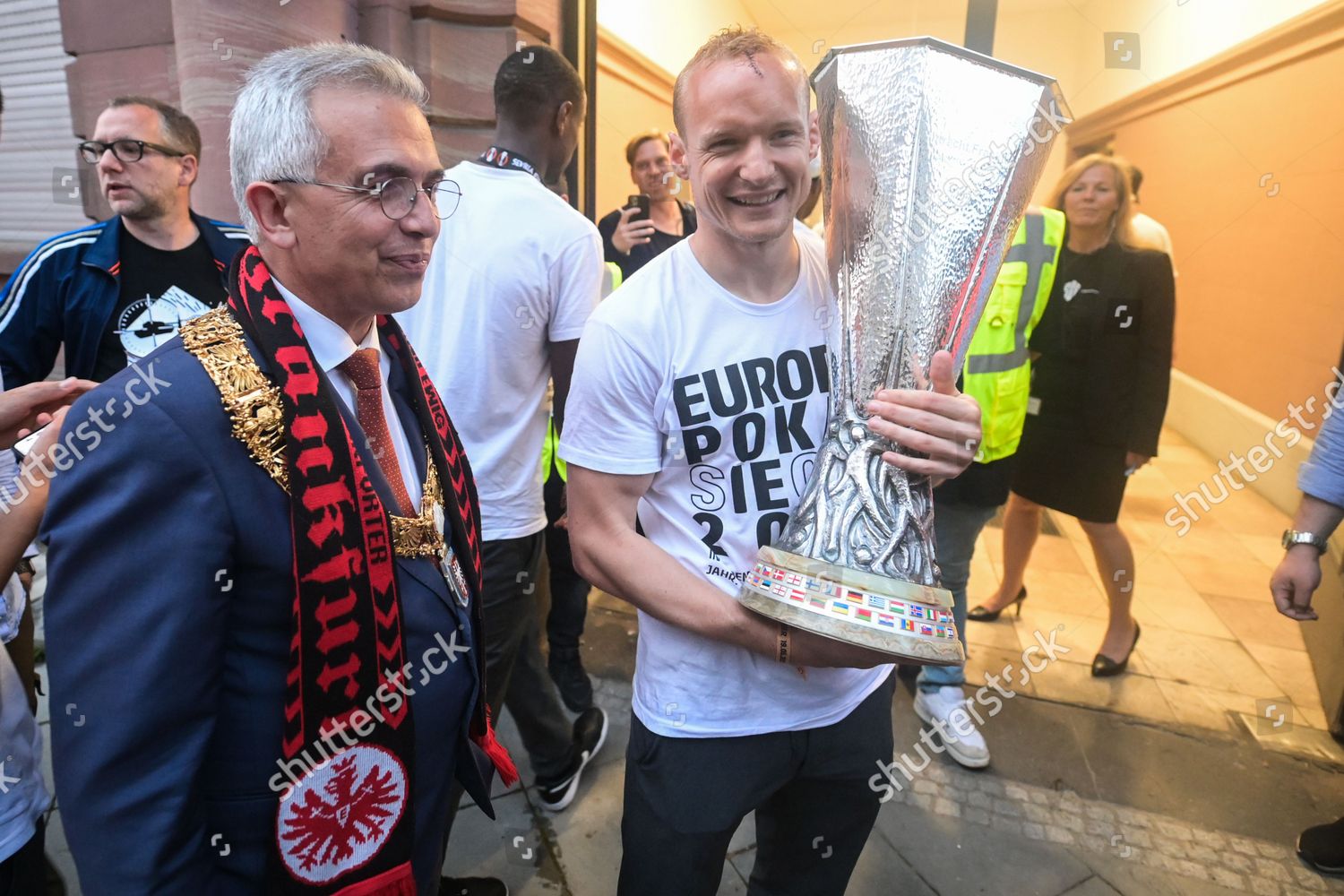 Eintracht Frankfurts Sebastian Rode R Carries Editorial Stock Photo ...