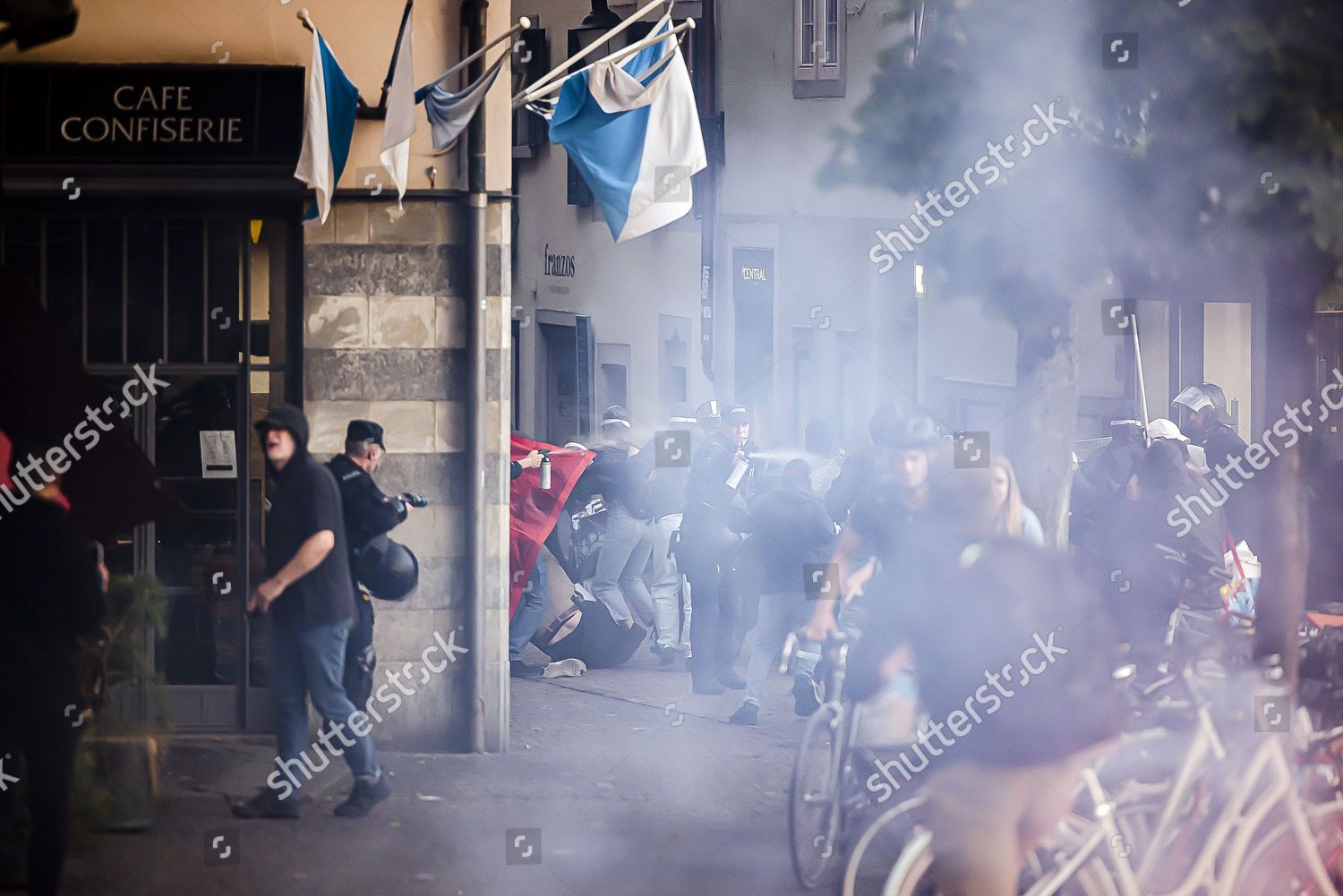 Riot Police Use Pepper Spray Rubber Editorial Stock Photo - Stock Image ...