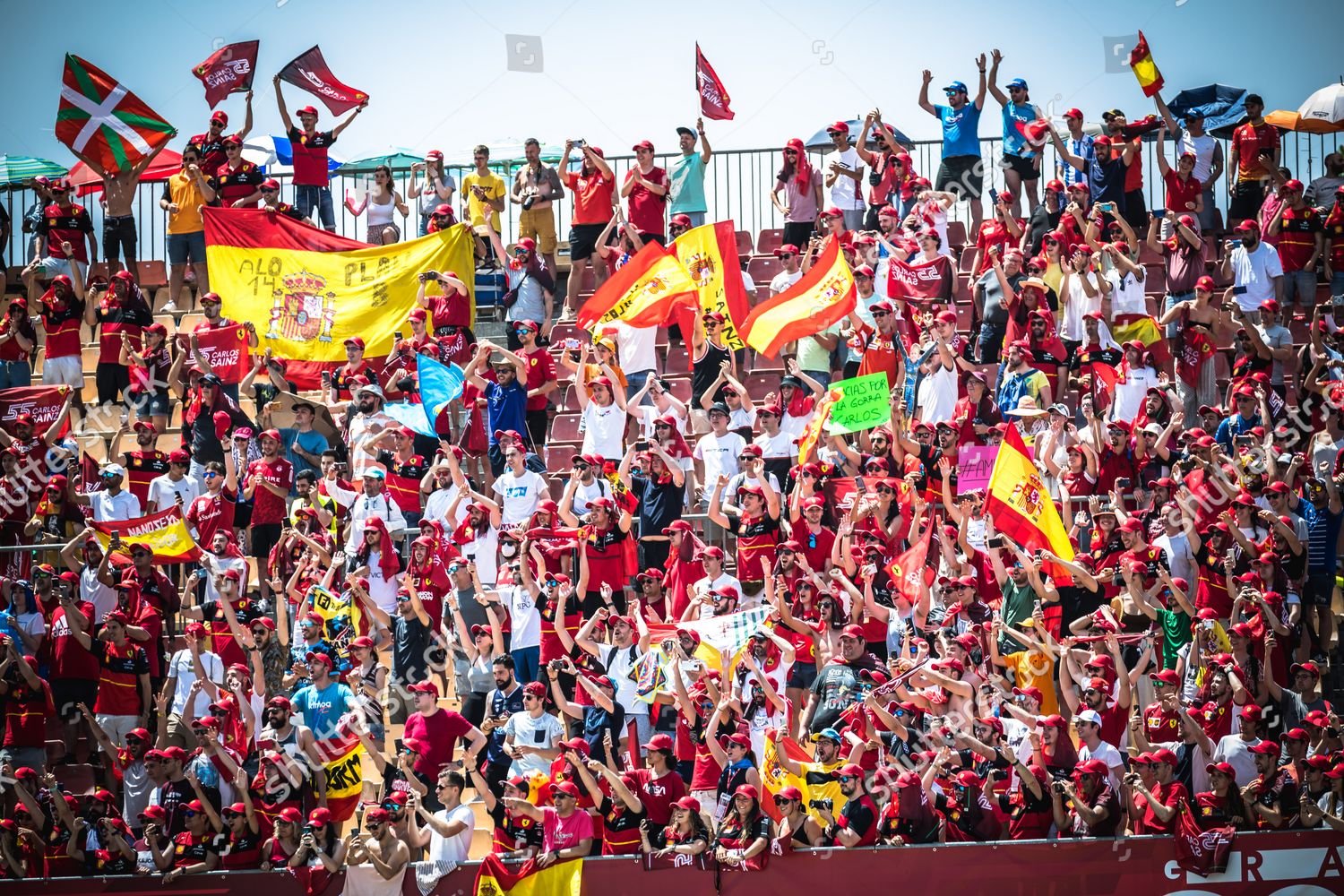 Thousands Spectators Cheer Front Spanish Gp Editorial Stock Photo ...