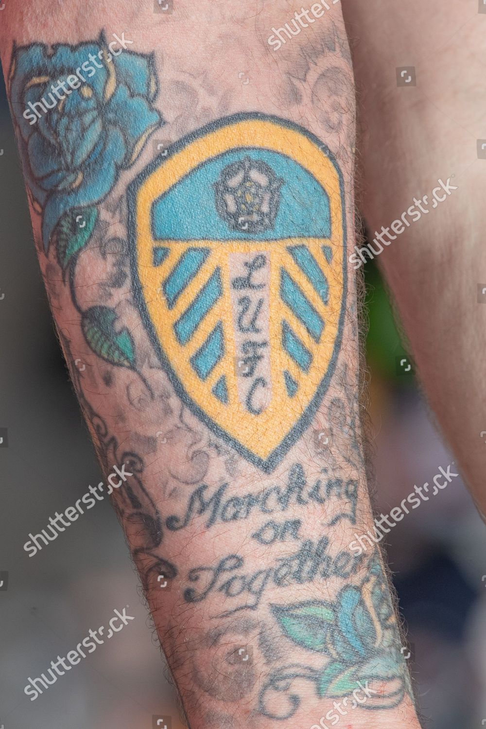 Leeds Fans Arm Tattoos Editorial Stock Photo - Stock Image | Shutterstock