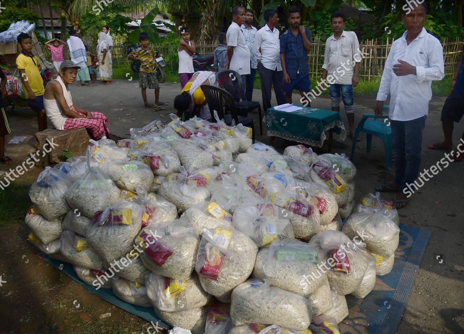 Food Packets Distribution Floodaffected Nagaon District Editorial Stock ...