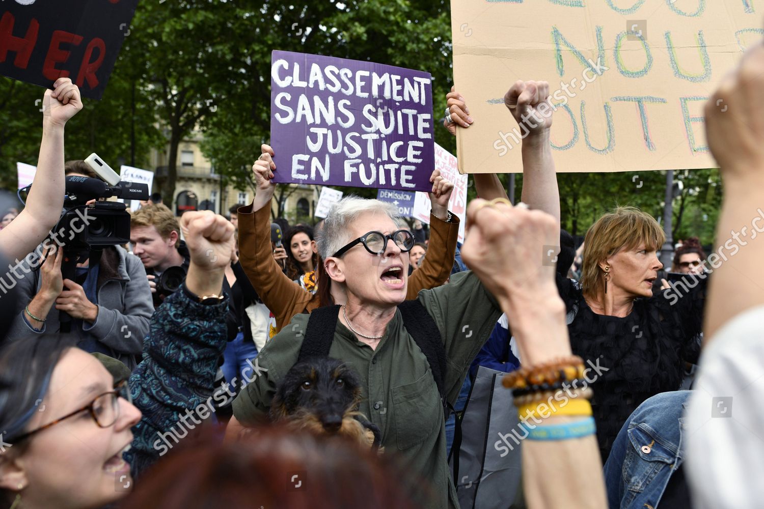 Demonstrators Protest Violence Against Women Paris Editorial Stock ...