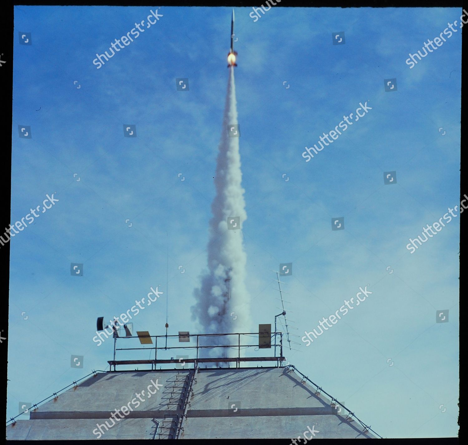 Aerial View Aerobee Rocket Launching White Editorial Stock Photo ...