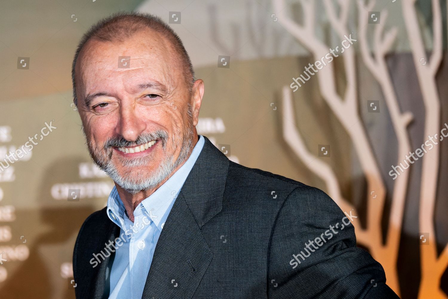 Spanish Writer Arturo Perez Reverte Promotes Editorial Stock Photo ...
