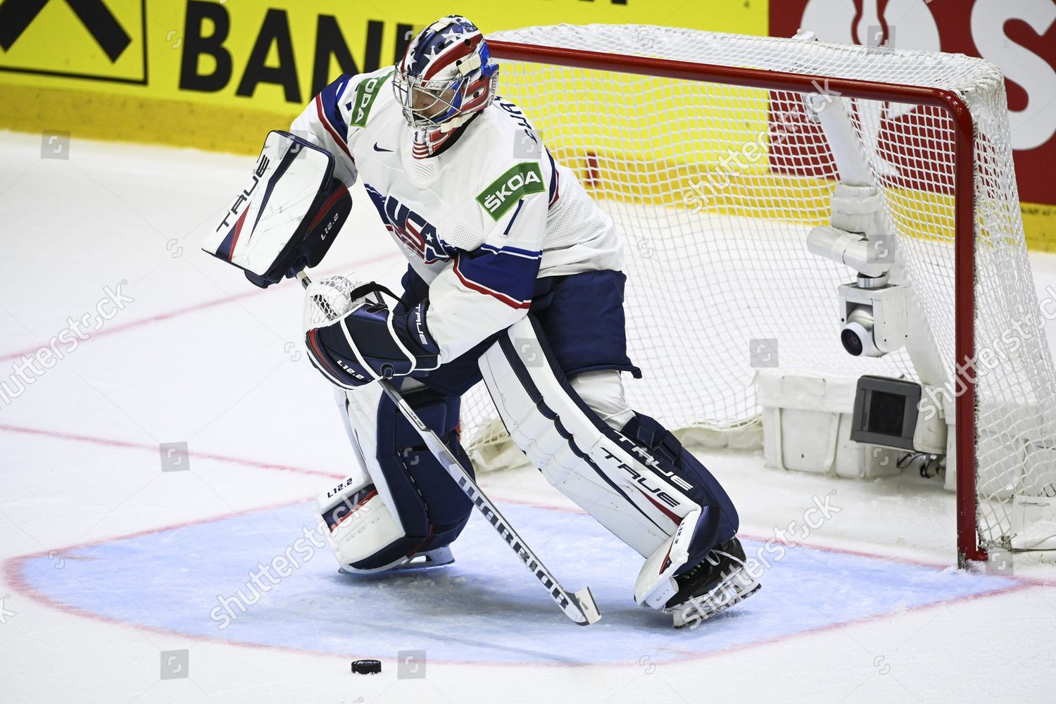 Goalkeepr Jeremy Swayman Usa Action During Editorial Stock Photo ...