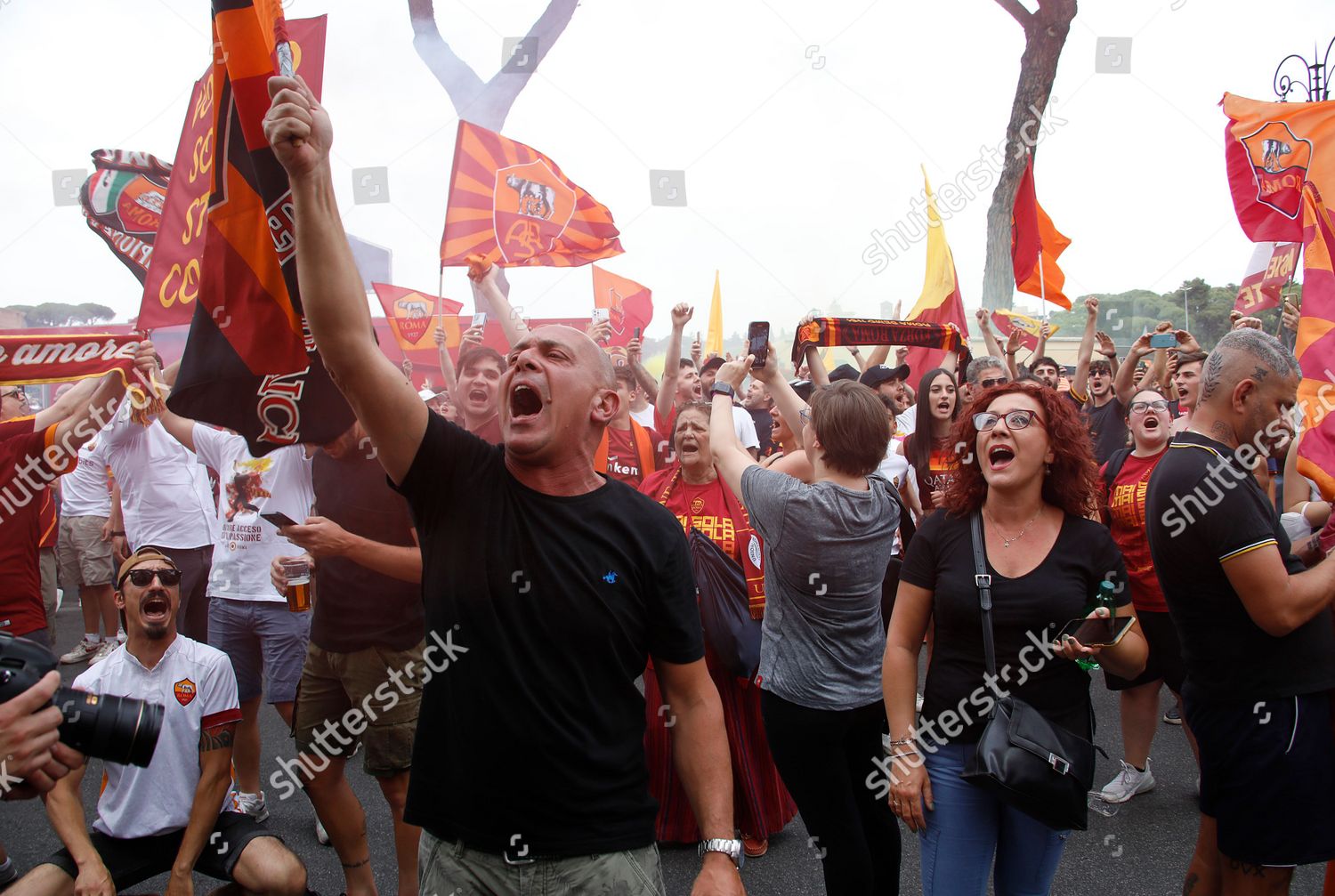 Roma Team Parades On Open Bus Editorial Stock Photo - Stock Image ...