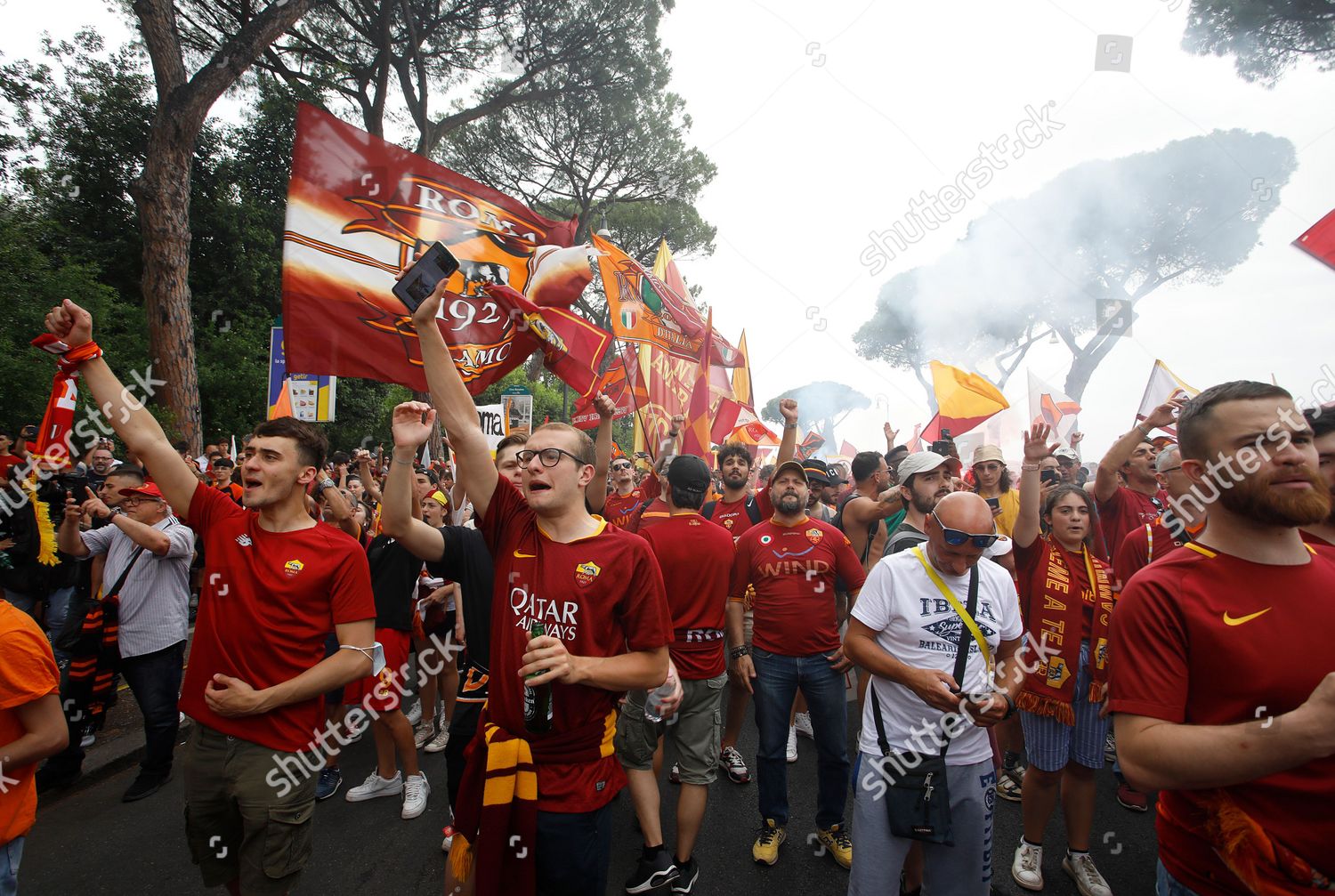 Roma Team Parades On Open Bus Editorial Stock Photo - Stock Image ...