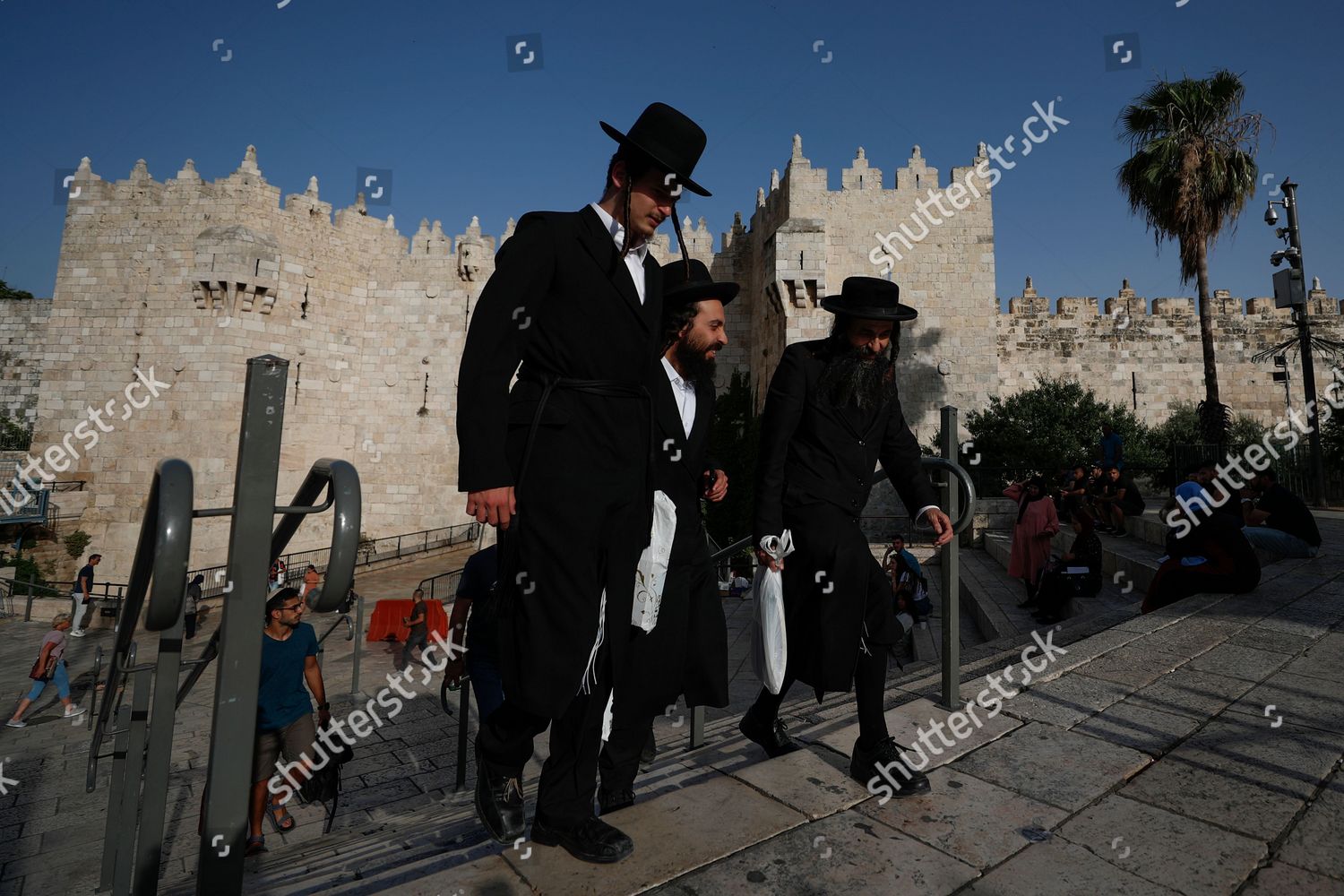 Ultraorthodox Jewish Men Pass Damascus Gate Editorial Stock Photo ...