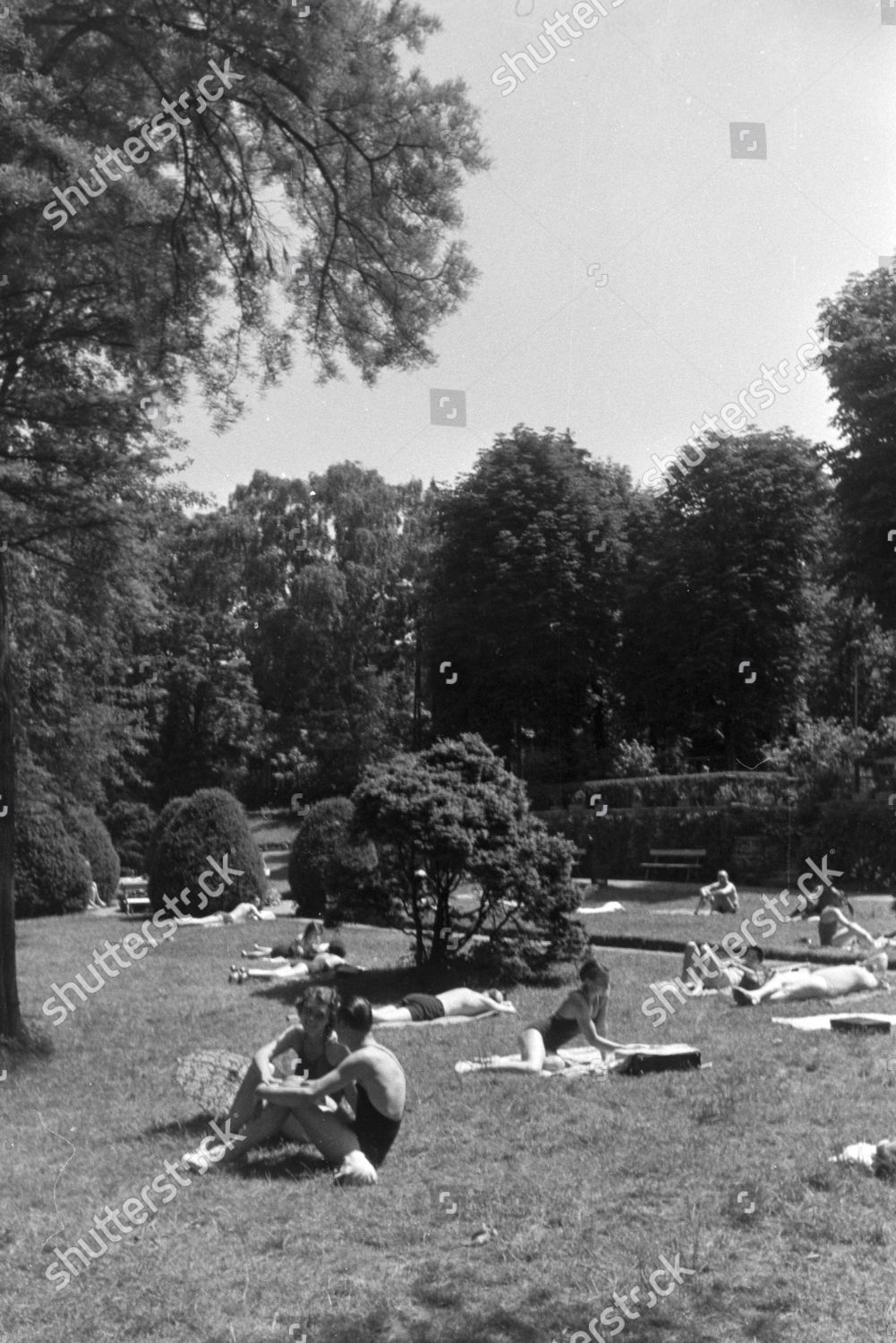 Bathers Open Air Bath Stuttgart Germany Editorial Stock Photo - Stock ...