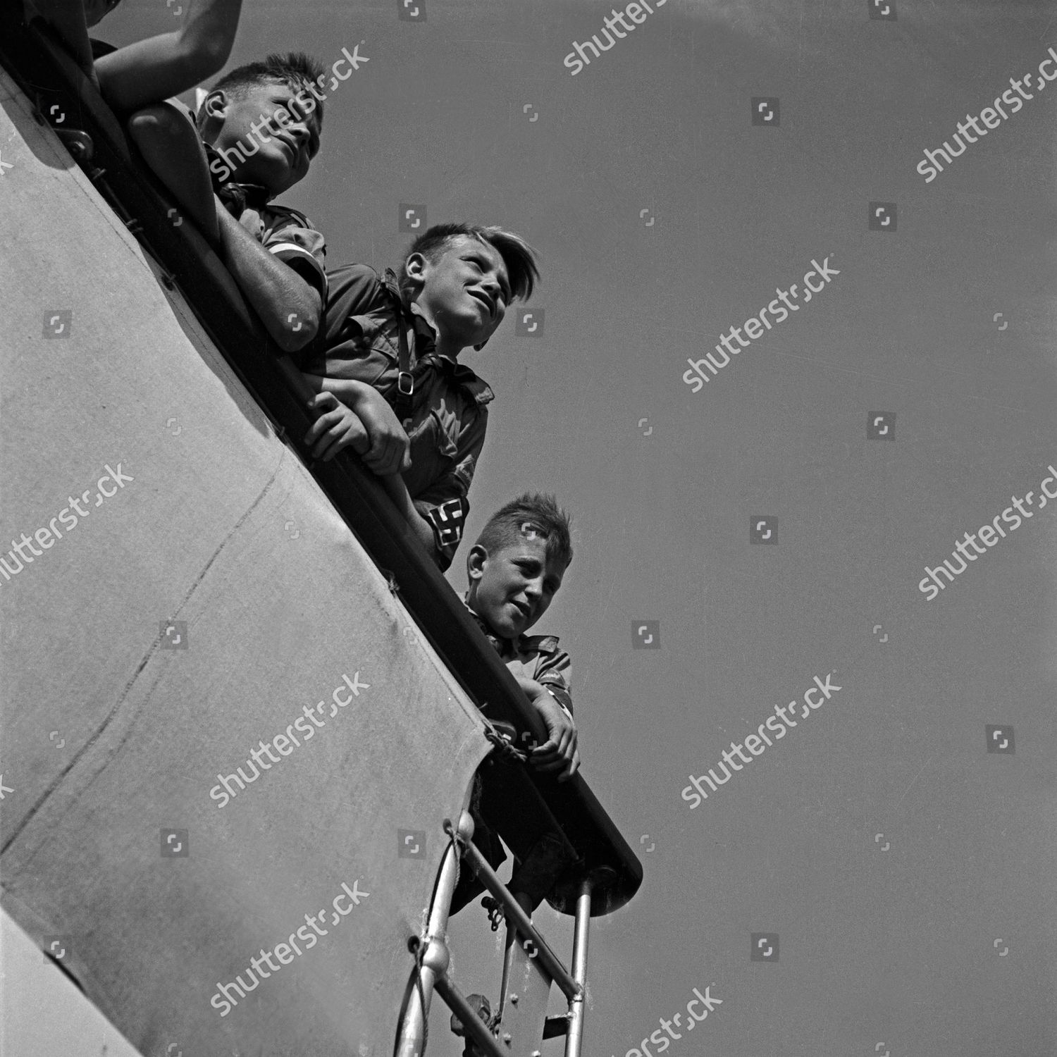 Three Hitler Youths Railing Funboat Germany Editorial Stock Photo ...