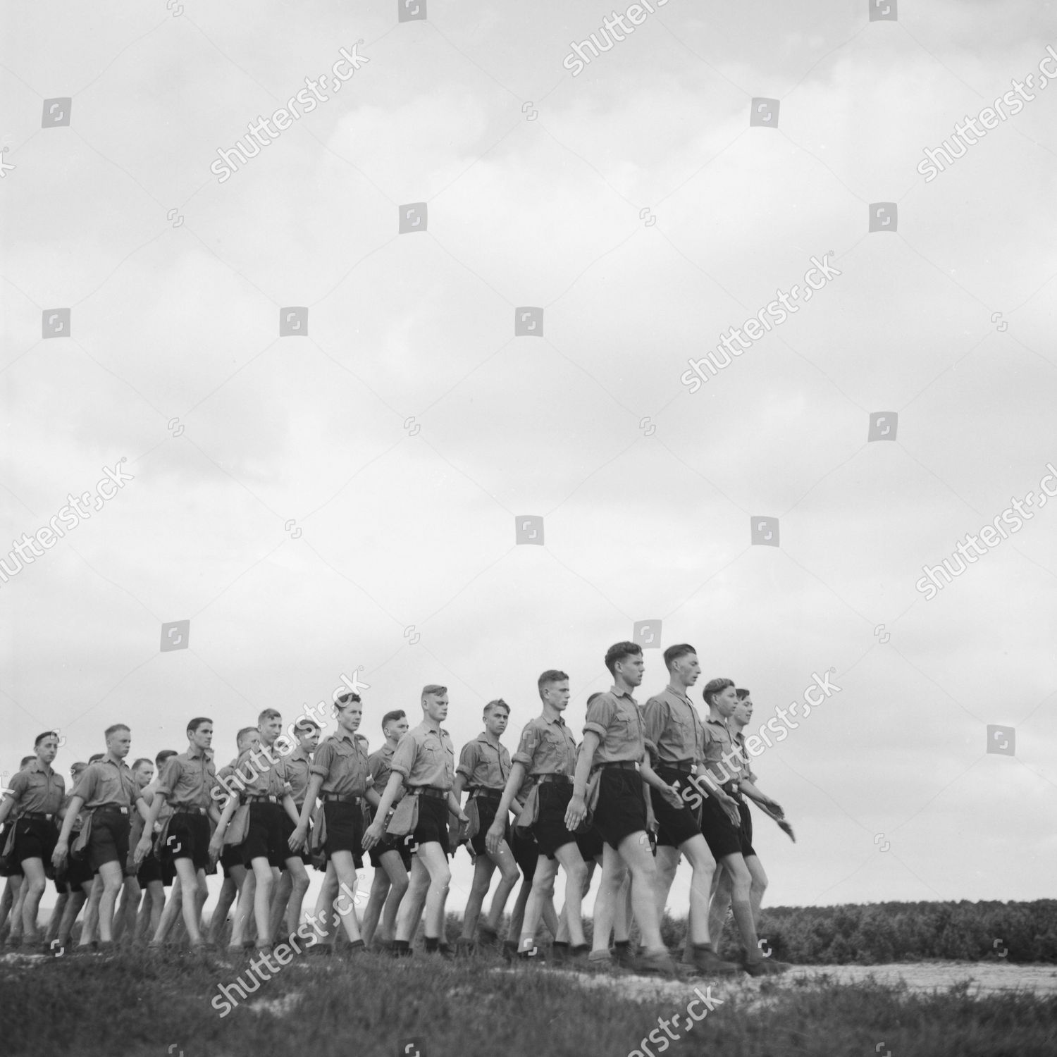 Hitler Youths Marching Rows Westfalia Germany Editorial Stock Photo ...
