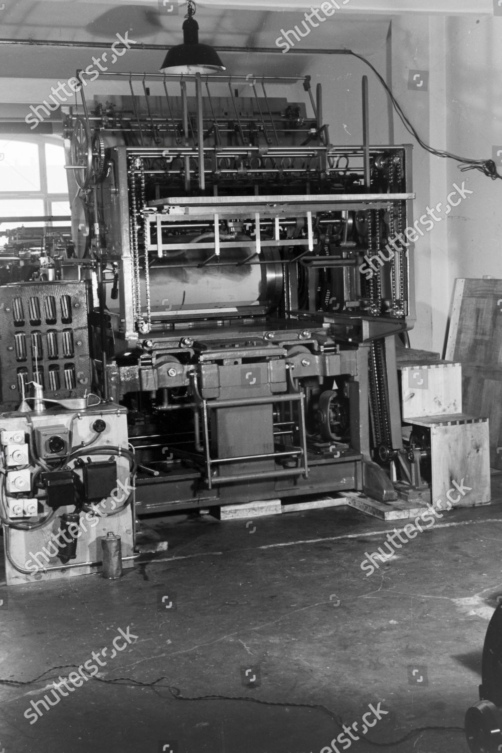 Rotary Printing Presses Plants Mechanical Engineering Editorial Stock ...