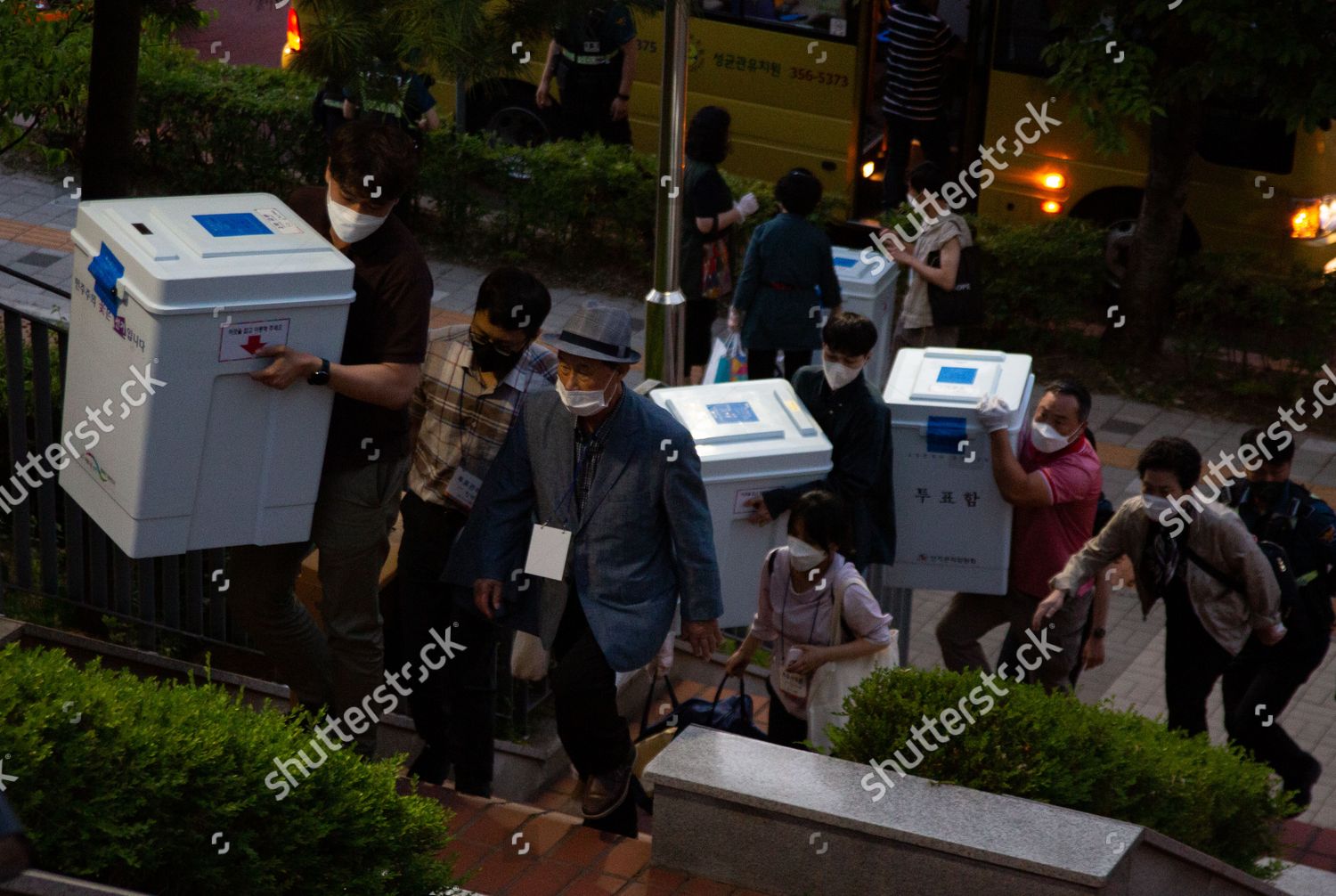 Election Officials Carry Ballot Box Ballot Editorial Stock Photo ...
