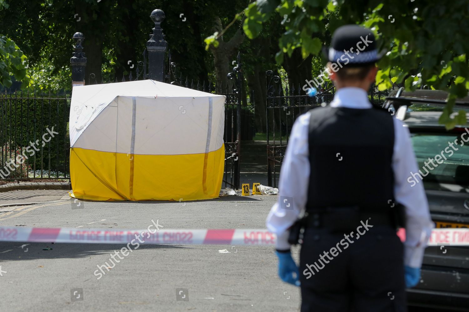 Police Officer Guards Crime Scene Entrance Editorial Stock Photo ...