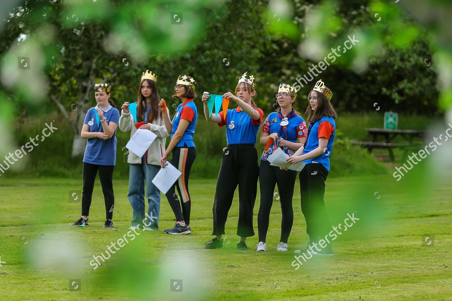 Girls Leaders Girlguiding Uk Dumbarton County Editorial Stock Photo ...