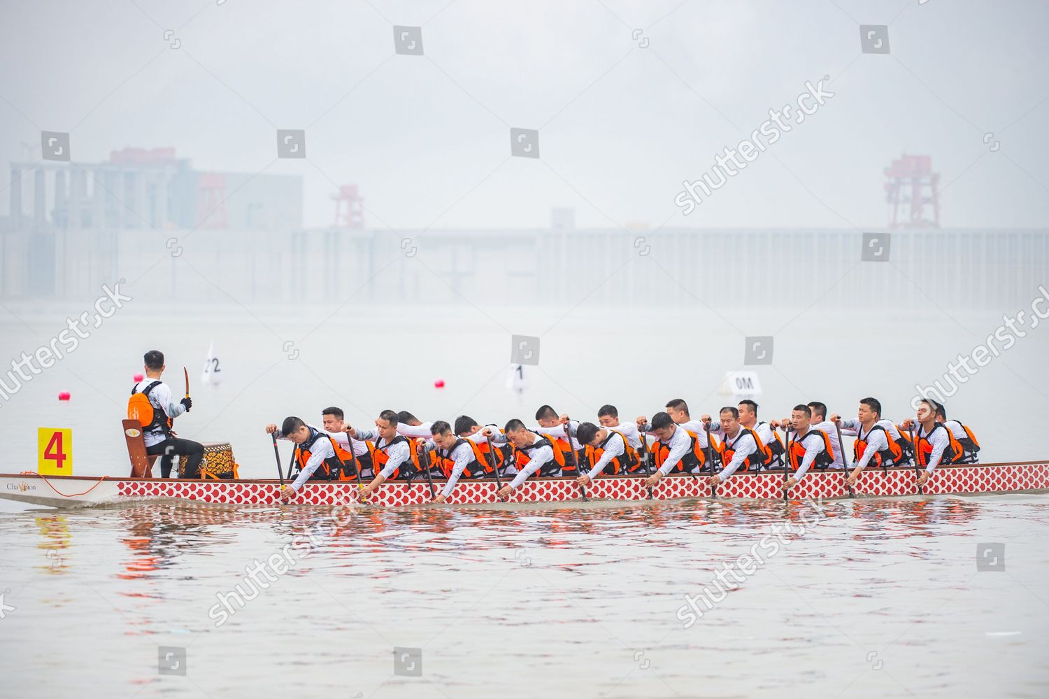 Dragon Boat Crew Members Prepare Compete Editorial Stock Photo - Stock ...