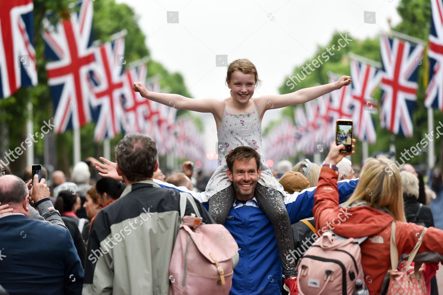 Large Crowds Line Streets London Platinum Editorial Stock Photo - Stock ...