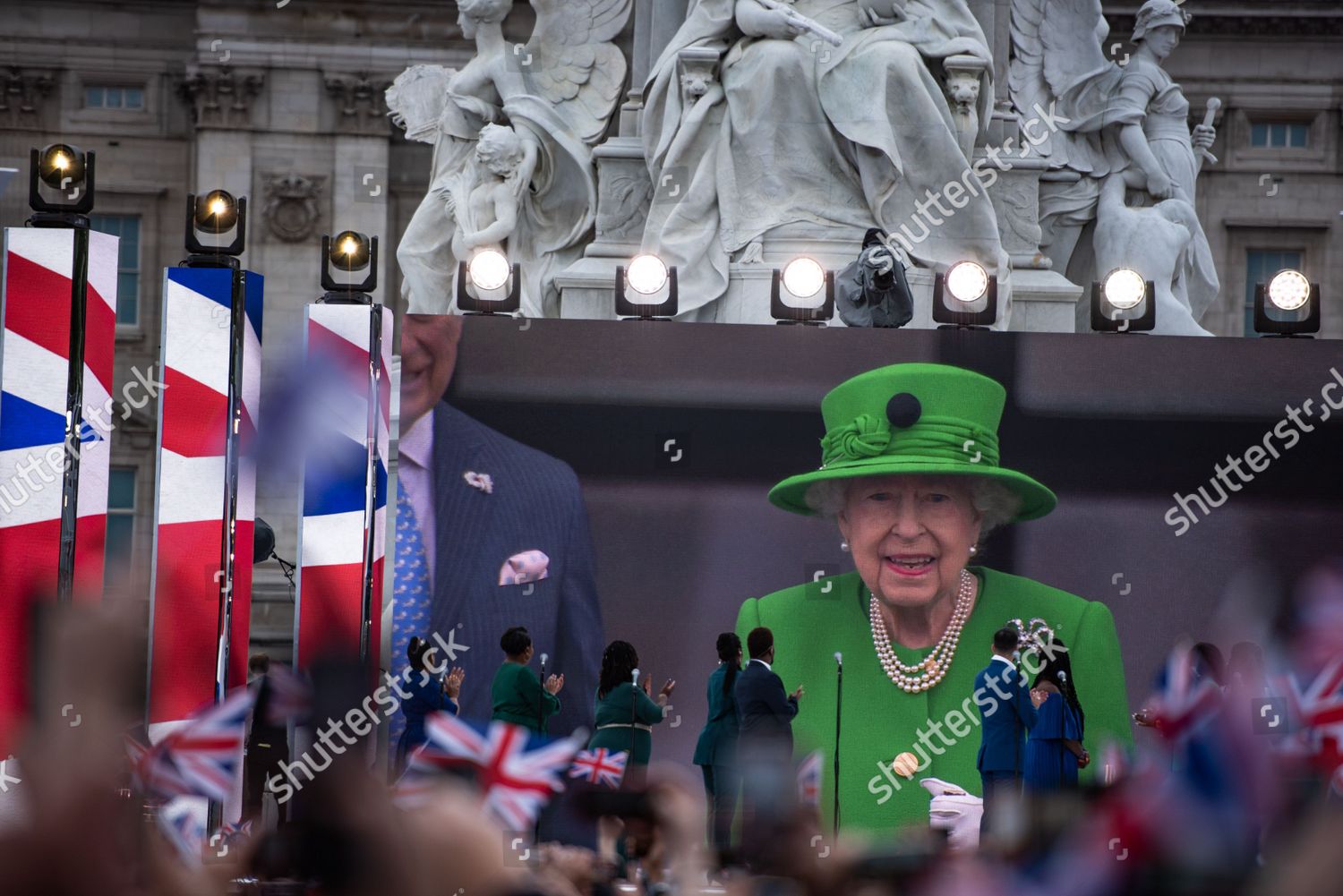 Queen Elizabeth Ii Waves Crowd Fans Editorial Stock Photo - Stock Image ...