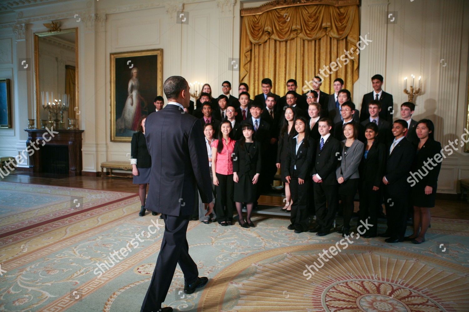 United States President Barack Obama Students Editorial Stock Photo ...
