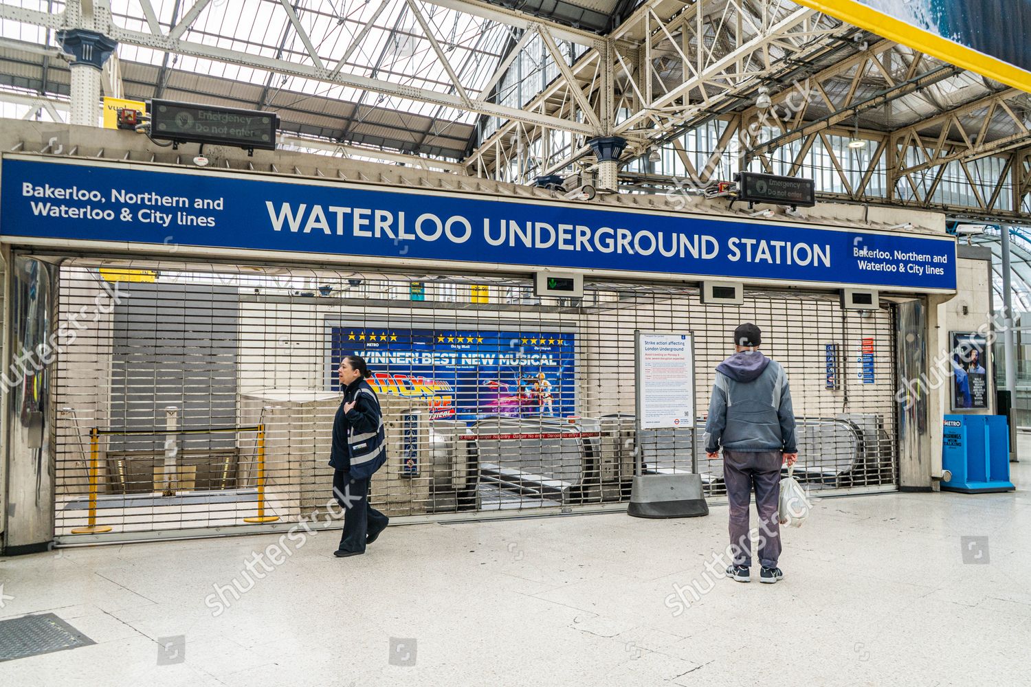 Shut Gates Waterloo Underground Station During Editorial Stock Photo ...
