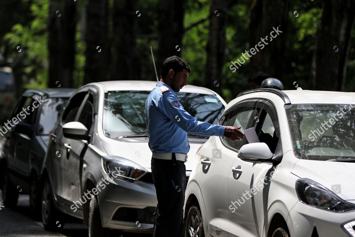 Traffic Police Cop Checks Documents Vehicle Editorial Stock Photo ...