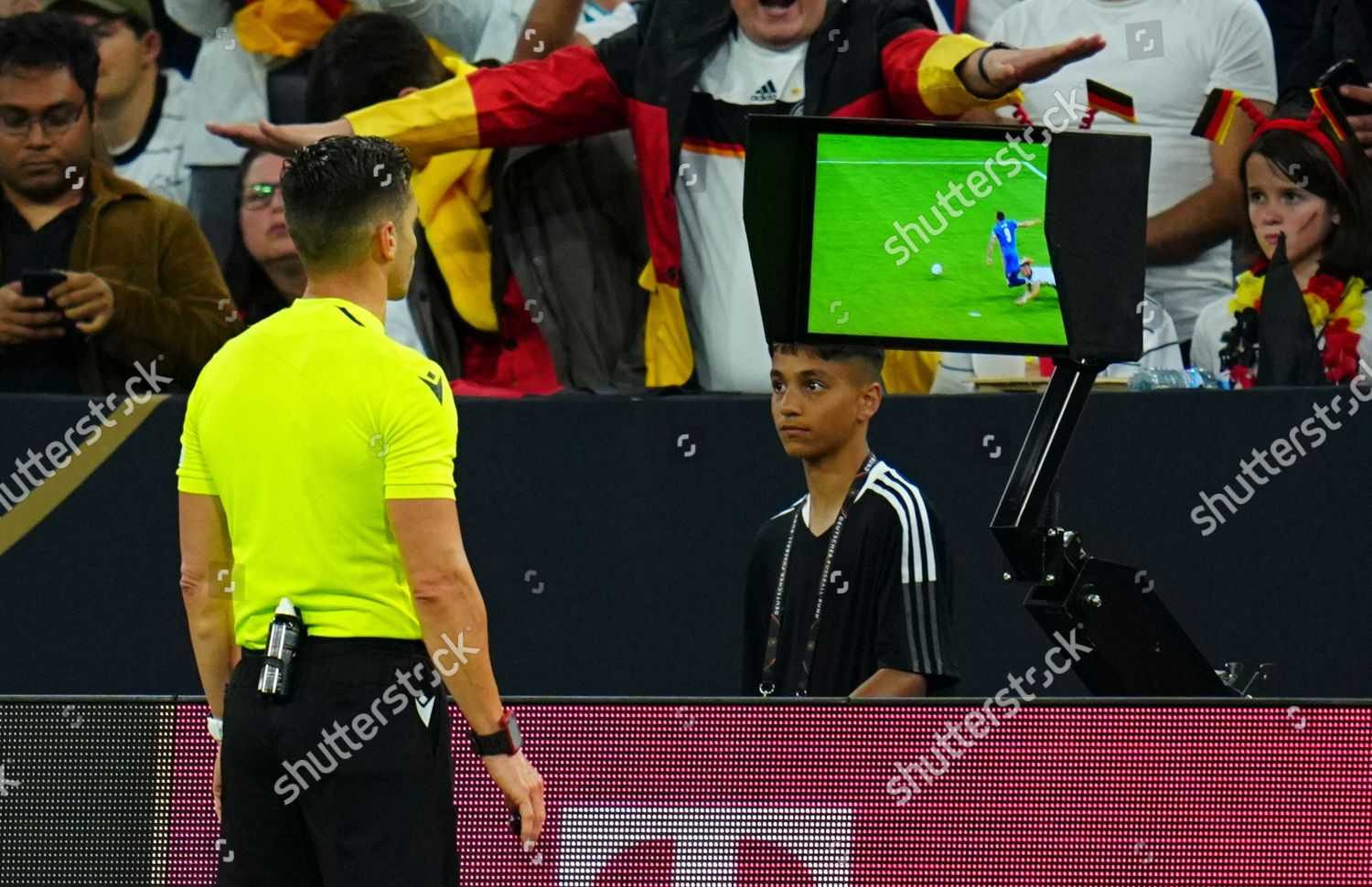 Referee Checks Var Monitor Before Awarding Editorial Stock Photo ...