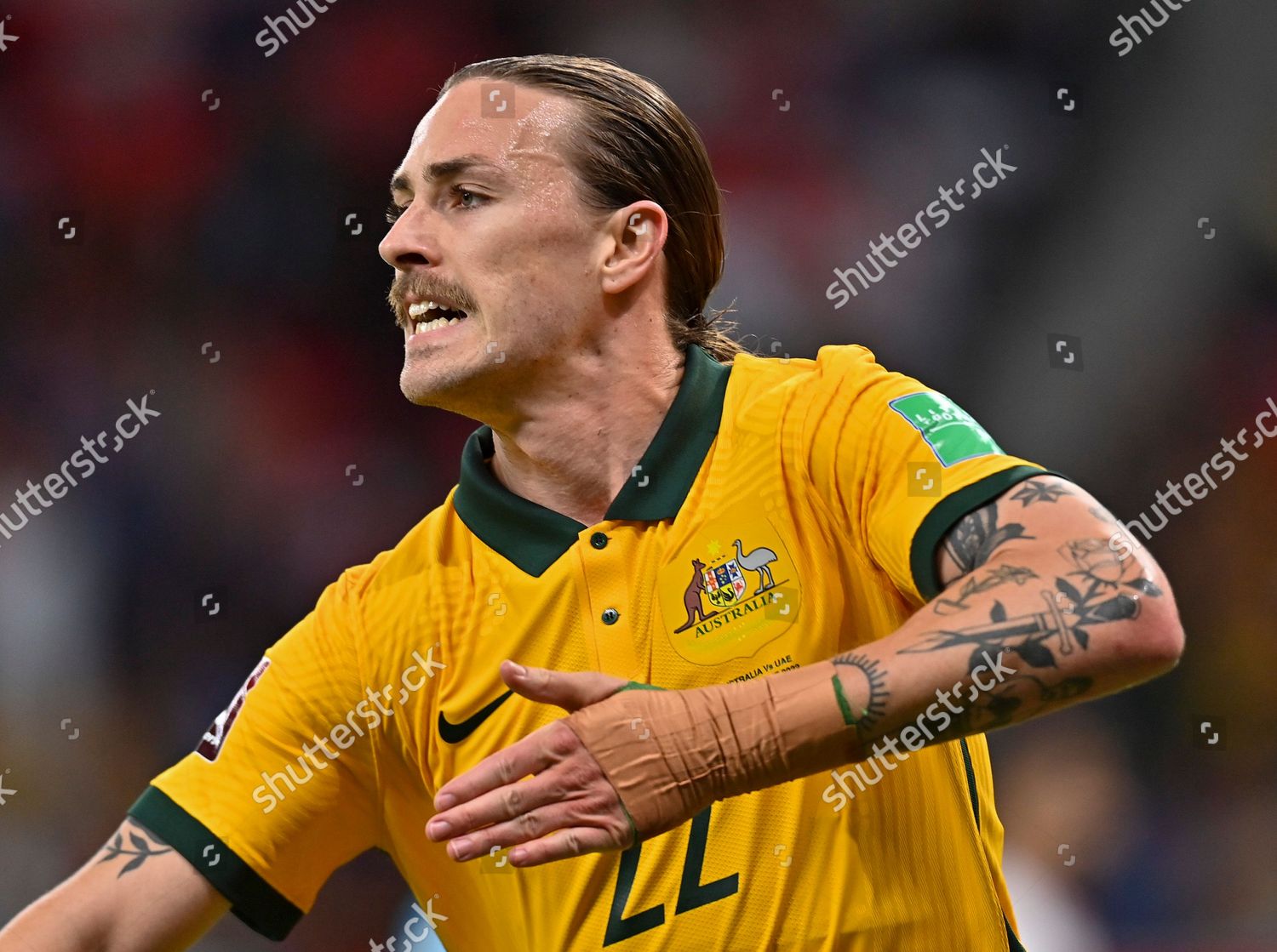 Jackson Irvine Australia Celebrates After Scoring Editorial Stock Photo ...