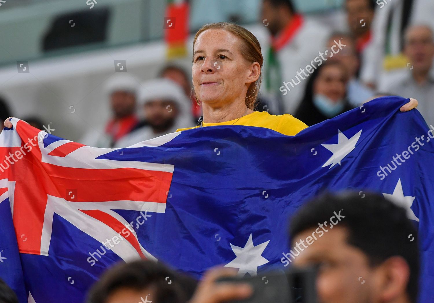 Australian Supporter Cheers Before Fifa World Editorial Stock Photo ...