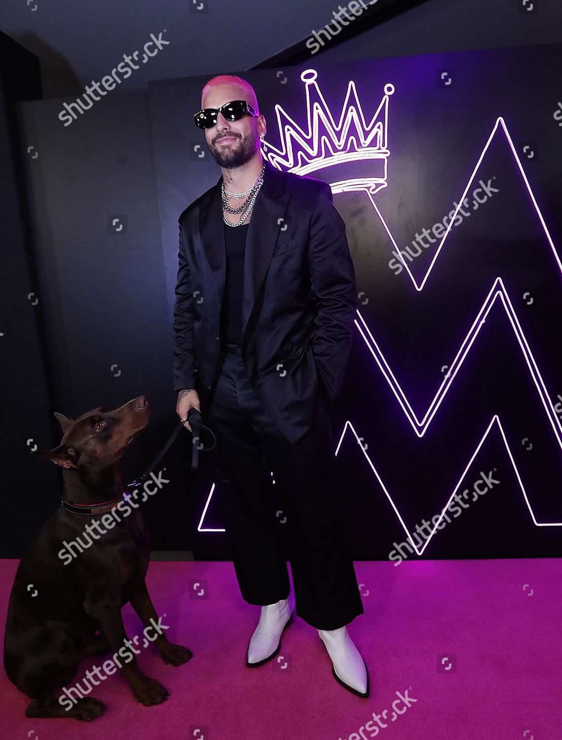 Maluma Poses On Pink Carpet During Editorial Stock Photo - Stock Image ...