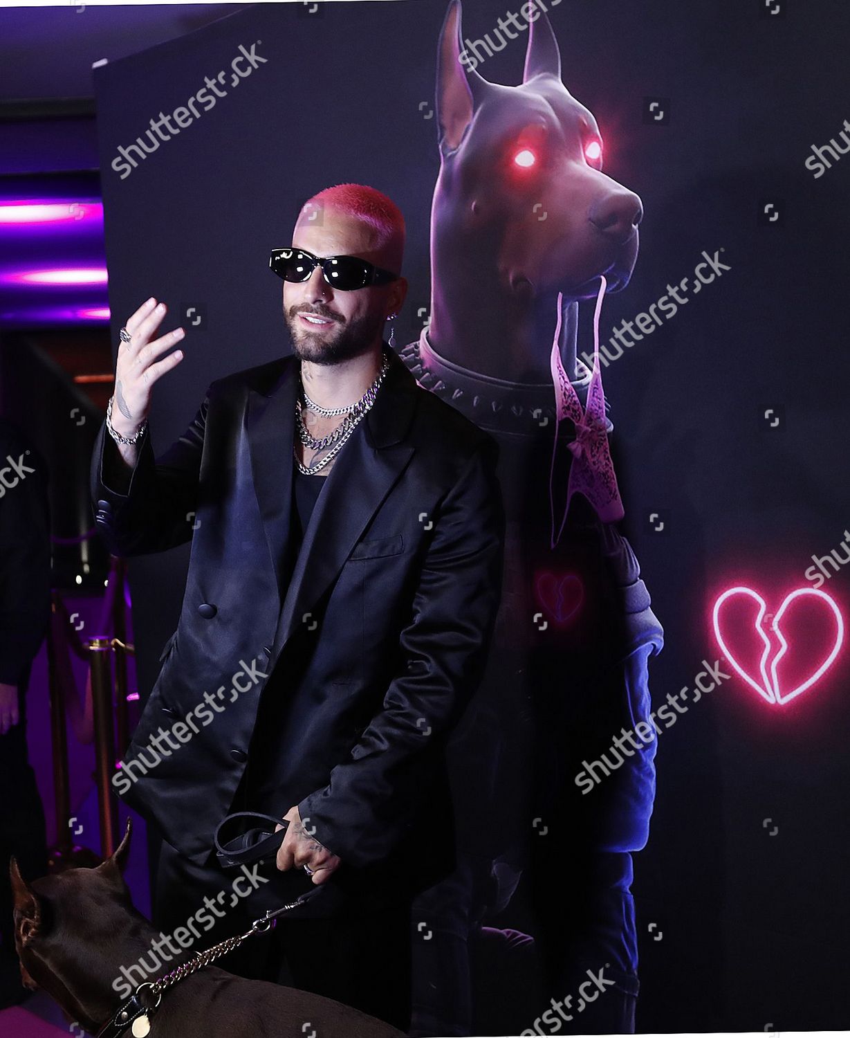 Maluma Poses On Pink Carpet During Editorial Stock Photo - Stock Image ...