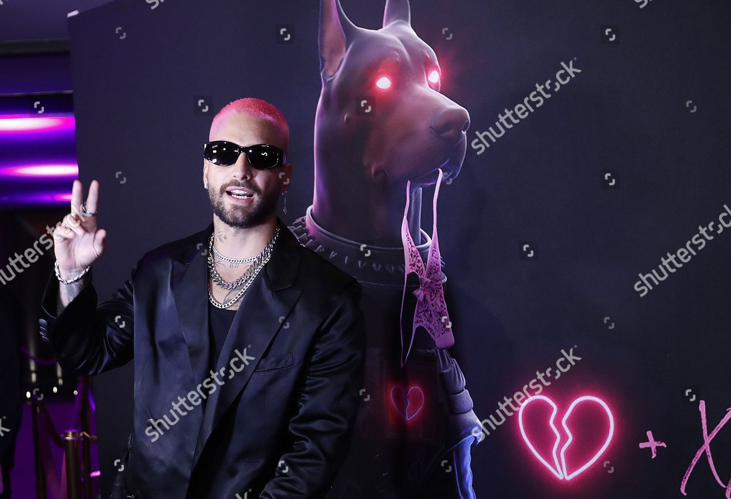 Maluma Poses On Pink Carpet During Editorial Stock Photo - Stock Image ...