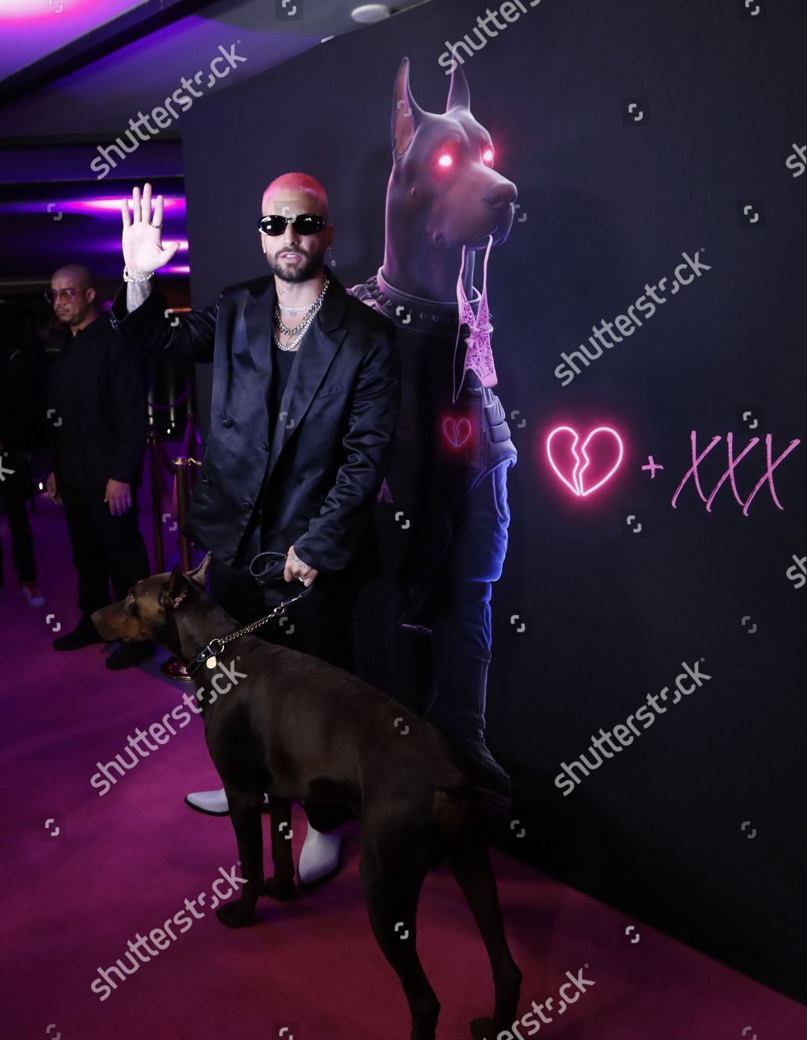 Maluma Poses On Pink Carpet During Editorial Stock Photo - Stock Image ...