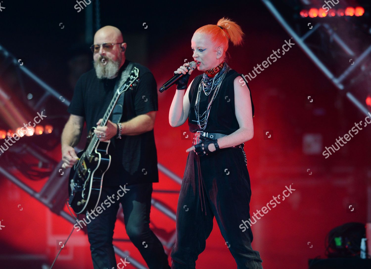 Steve Marker Shirley Manson Garbage Perform Editorial Stock Photo ...