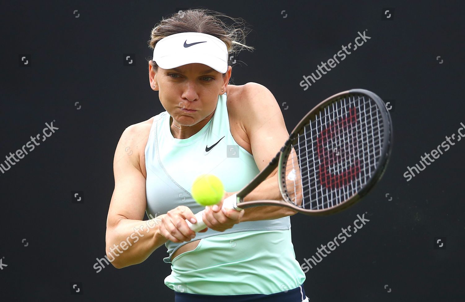 Simona Halep Action During Her First Editorial Stock Photo - Stock ...