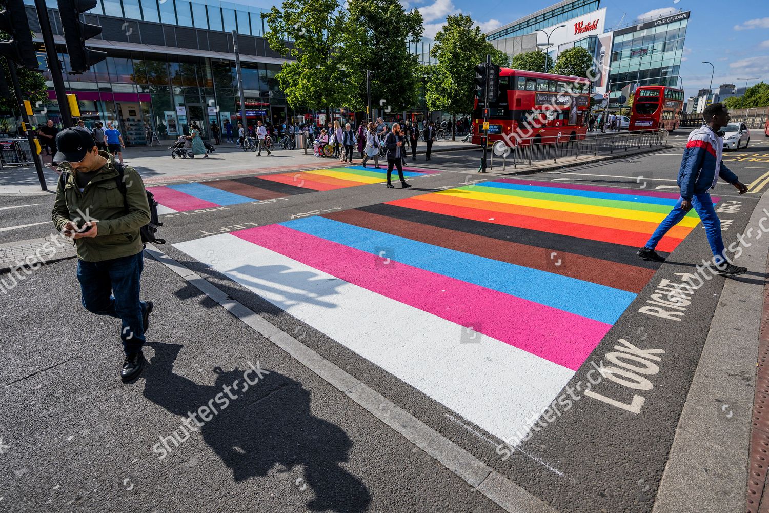 Lgbt Rainbow Pedestrian Crossing Shepherd Bush Editorial Stock Photo ...